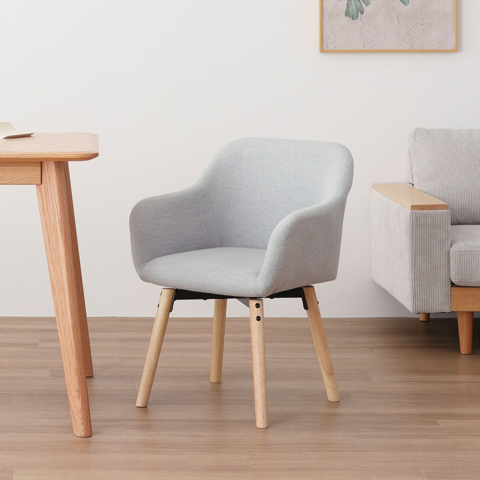 [あす着]ダイニングチェア 回転 デスクチェア 椅子 おしゃれ 木製 アームレスト 肘置き 肘付き 疲れない 食卓 リビング 北欧 布張り ...